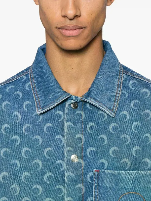 MARINE SERRE Moon Laser Denim Shirt