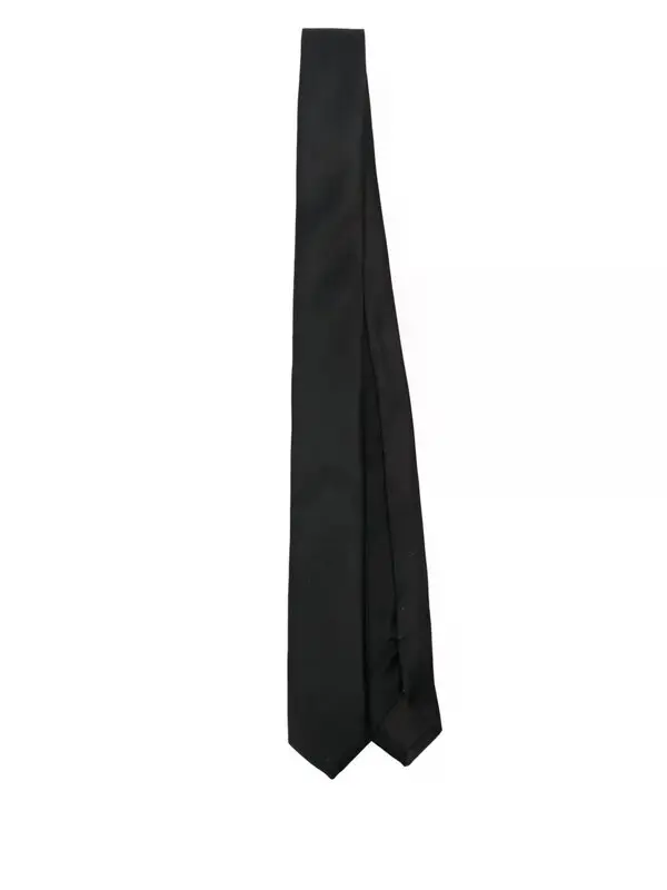 LARDINI Plain Neck Tie - Black