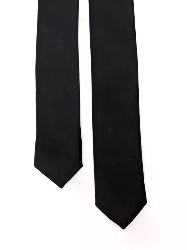 LARDINI Plain Neck Tie - Black