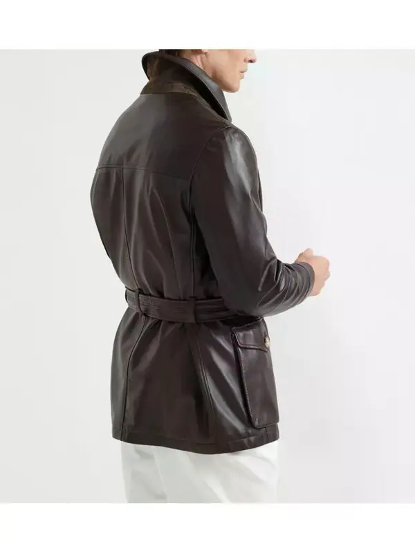 Brunello Cucinelli Leather Parka Jacket - Brown