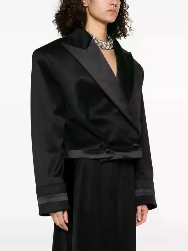 ALMAZ Cropped Tuxedo Blazer