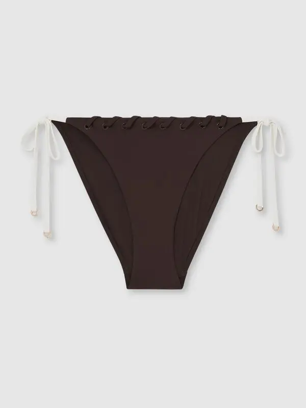 REISS Sydney Whipstitch Side-tie Bikini Bottoms
