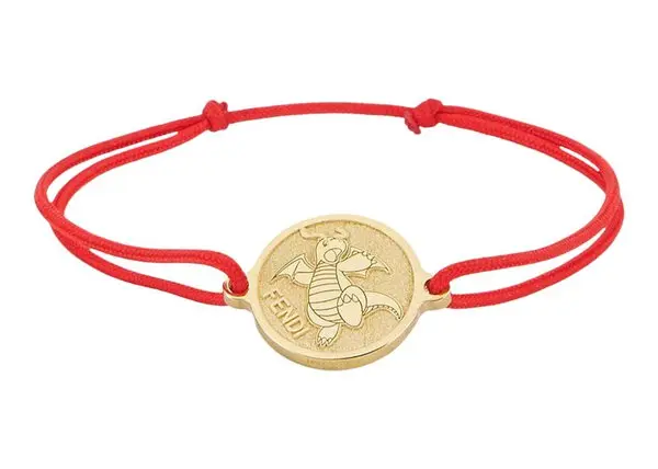 Fendi X Frgmt X Pokemon Ribbon Pendant Bracelet - Red