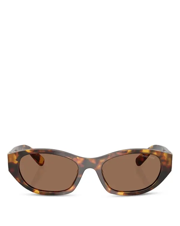 Miu Miu Oval Sunglasses - Dark Brown