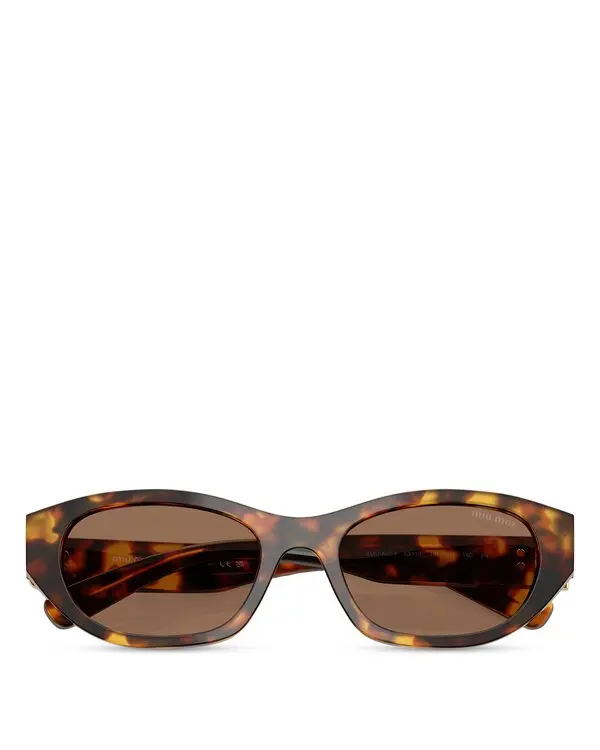 Miu Miu Oval Sunglasses - Dark Brown
