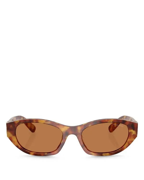 Miu Miu Oval Sunglasses - Light Havana