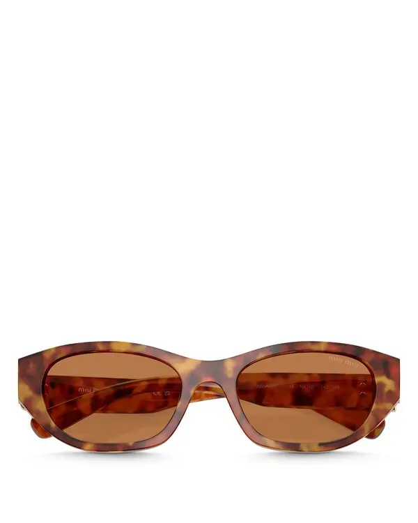 Miu Miu Oval Sunglasses - Light Havana