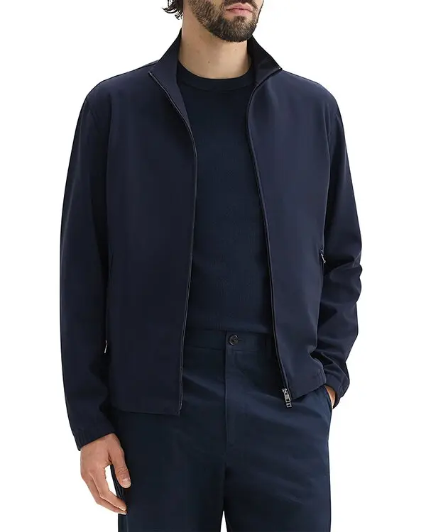Theory Stand Collar Zip Jacket In Precision Ponte - Baltic