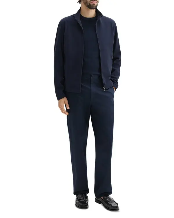 Theory Stand Collar Zip Jacket In Precision Ponte - Baltic