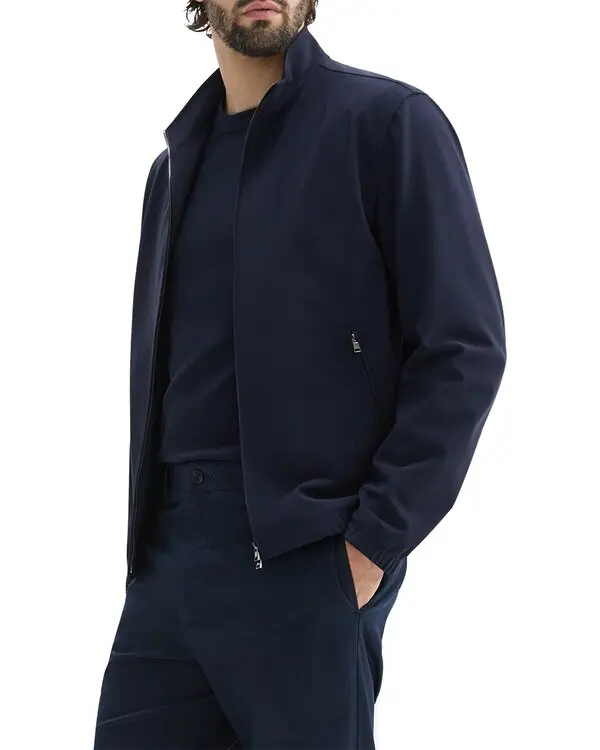 Theory Stand Collar Zip Jacket In Precision Ponte - Baltic