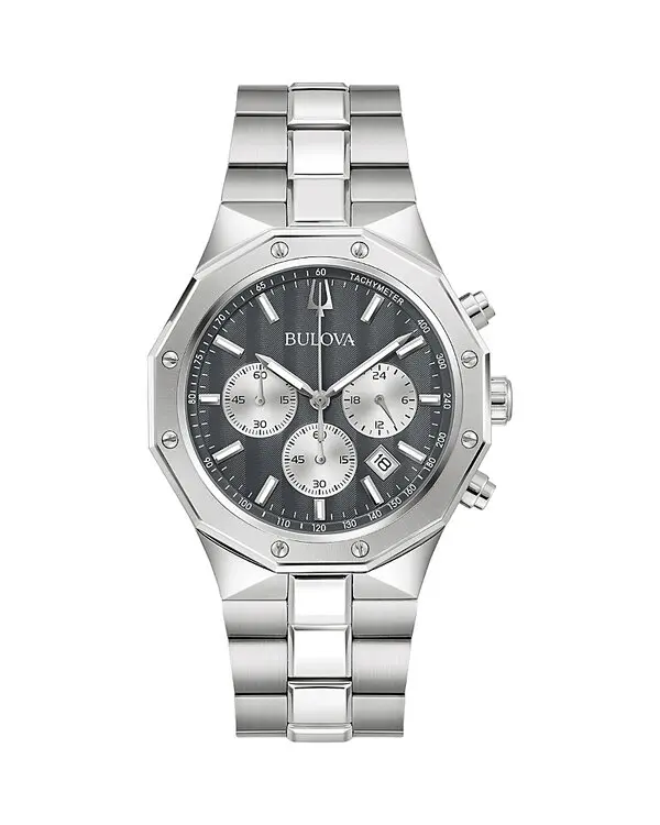 Bulova Prestige Chronograph Watch, 40mm - Gray/silver