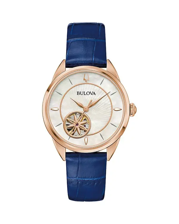 Bulova Sutton 35mm Watch - White/blue