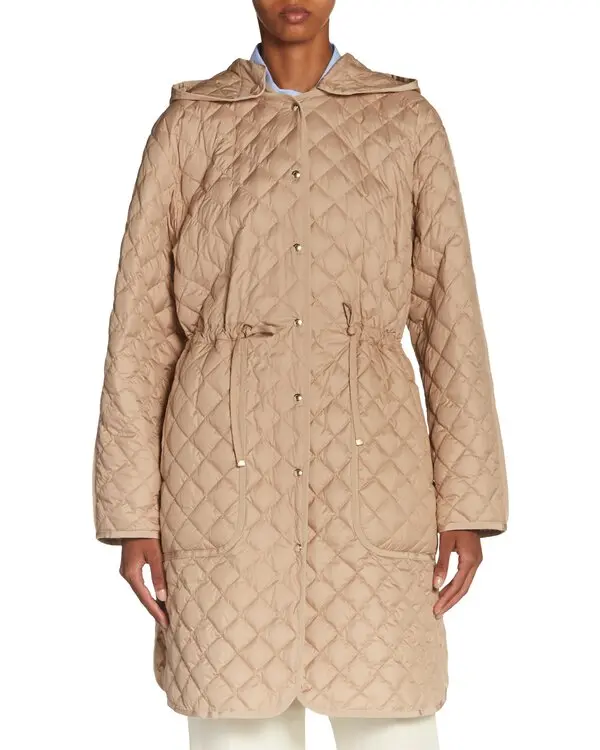 Moncler Etelan Quilted Long Down Parka - Beige