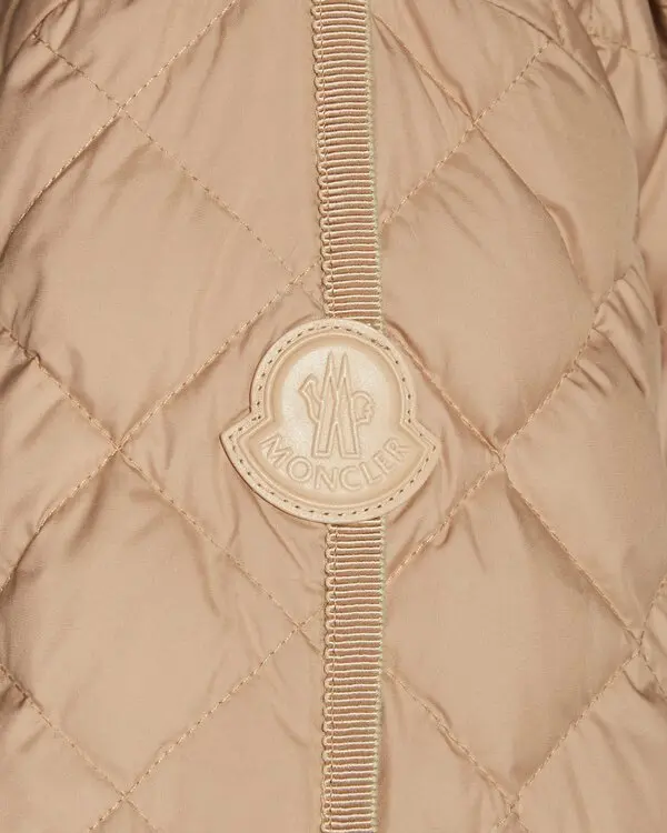 Moncler Etelan Quilted Long Down Parka - Beige