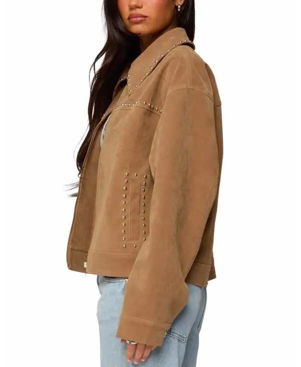 EDIKTED Studded Jacket - Tan