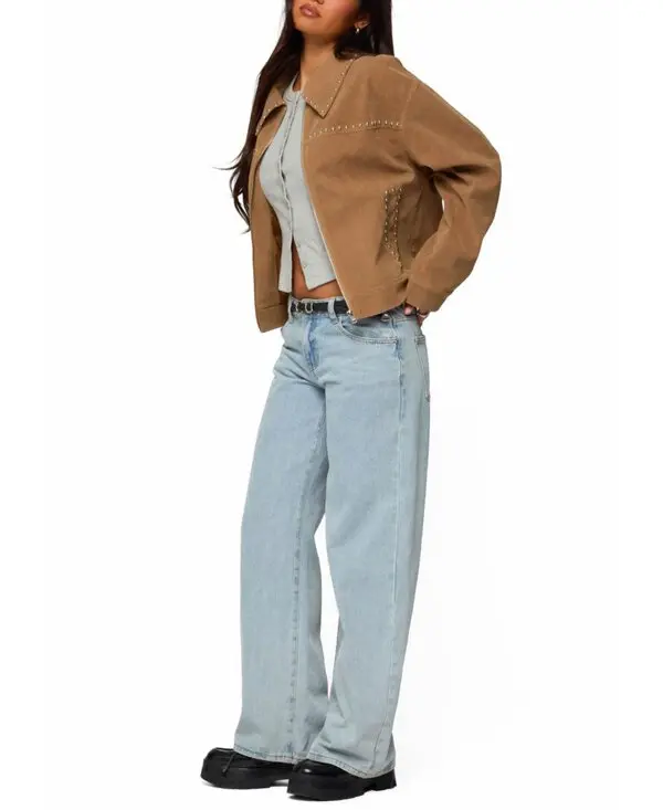 EDIKTED Studded Jacket - Tan