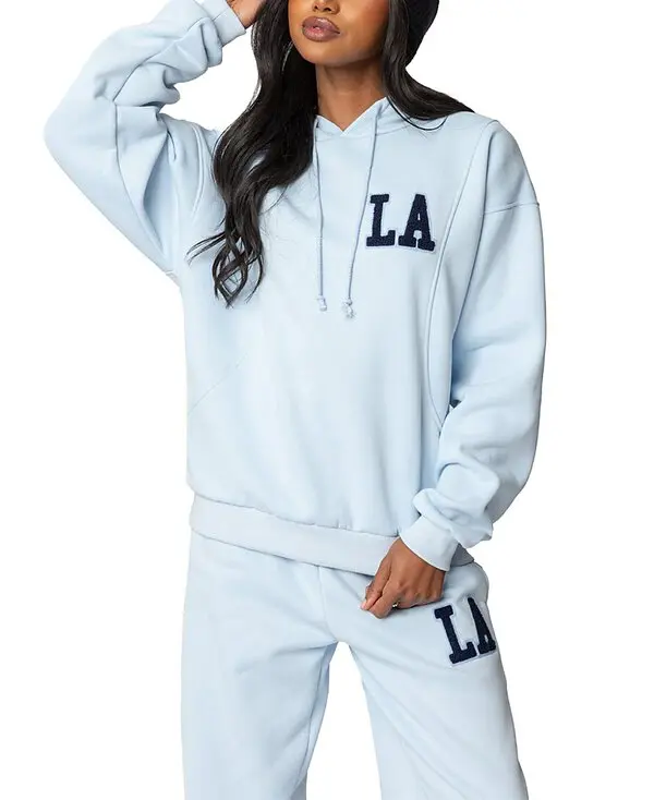 EDIKTED La Love Oversized Hoodie - Light Blue