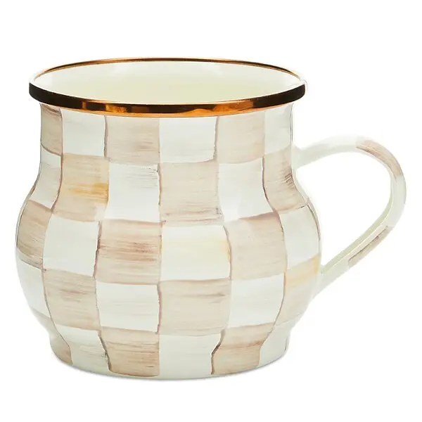 MACKENZIE-CHILDS Mocha Check Mug