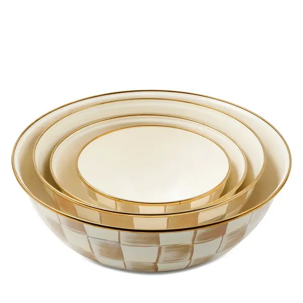 MACKENZIE-CHILDS Mocha Check Extra Large Everyday Bowl