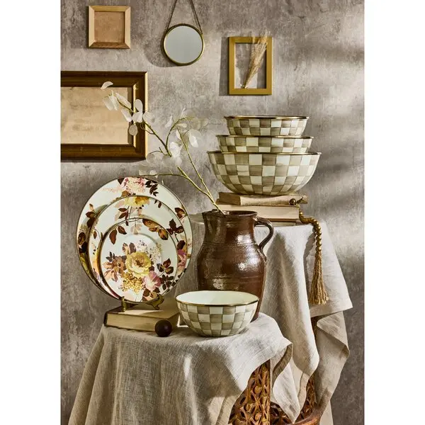 MACKENZIE-CHILDS Mocha Check Extra Large Everyday Bowl