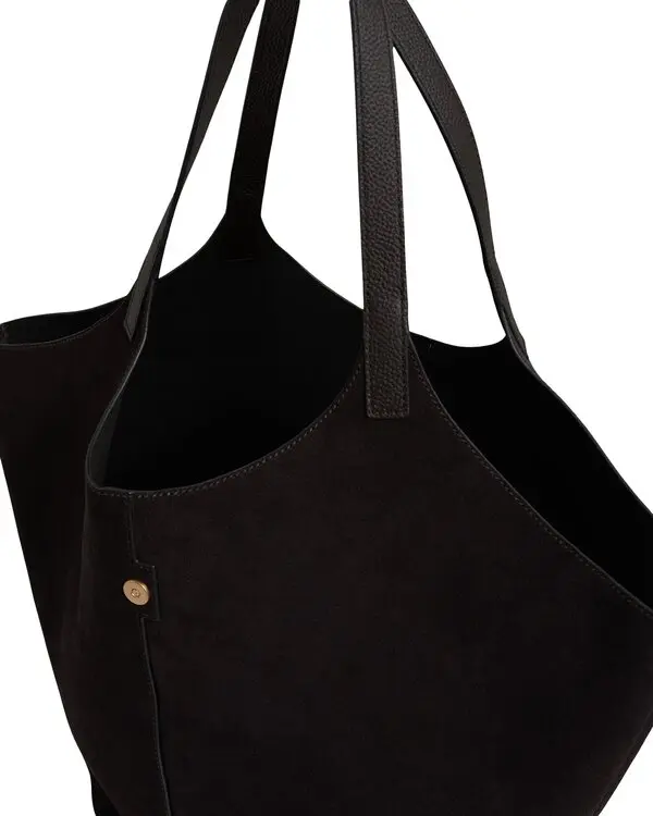 REISS Lyra Leather Tote - Chocolate