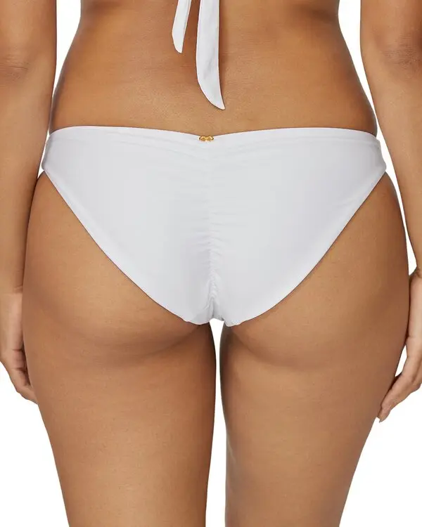 PQ SWIM Basic Ruched Bikini Bottom - White
