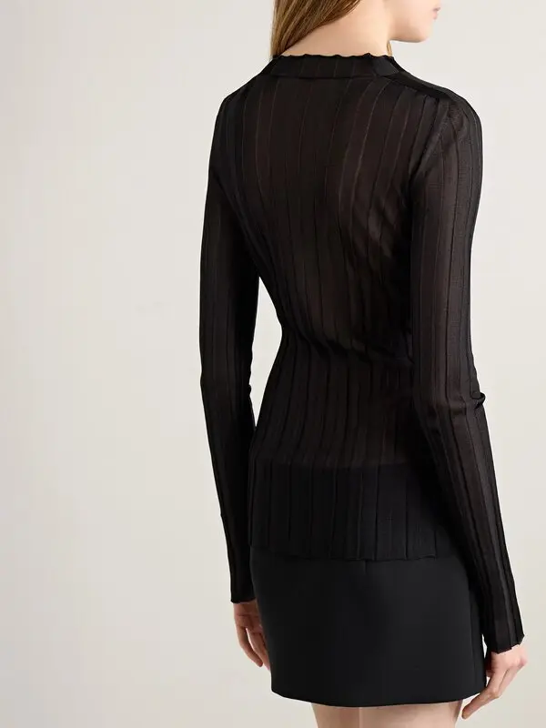 Khaite Cosette Ribbed-knit Top