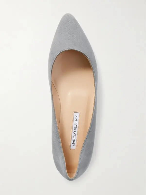 Manolo Blahnik Bb Suede Ballet Flats - Gray