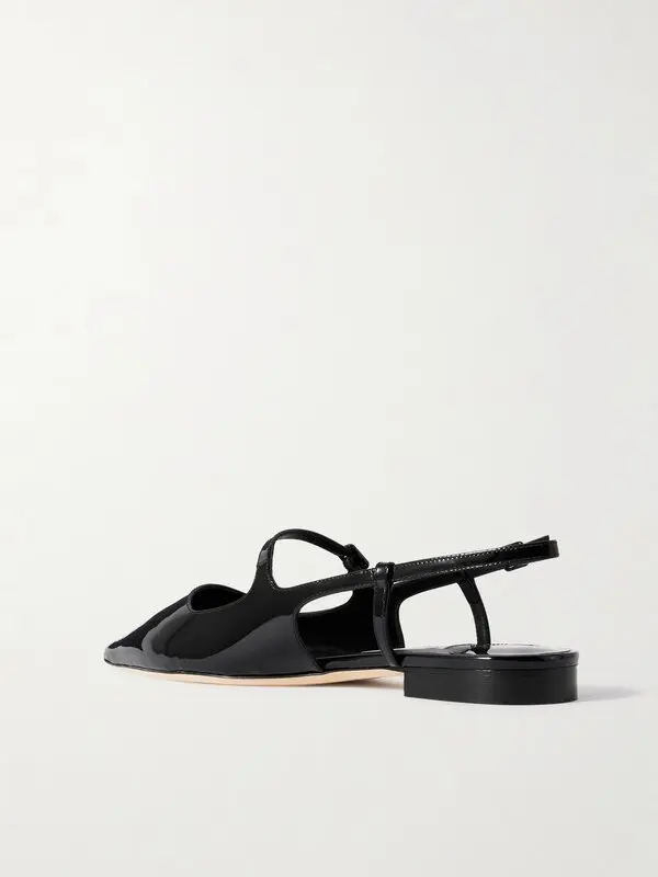 JIMMY CHOO Didi Patent-leather Slingback Flats