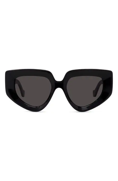 Loewe Anagram Geometric Sunglasses - Shiny Black / Smoke