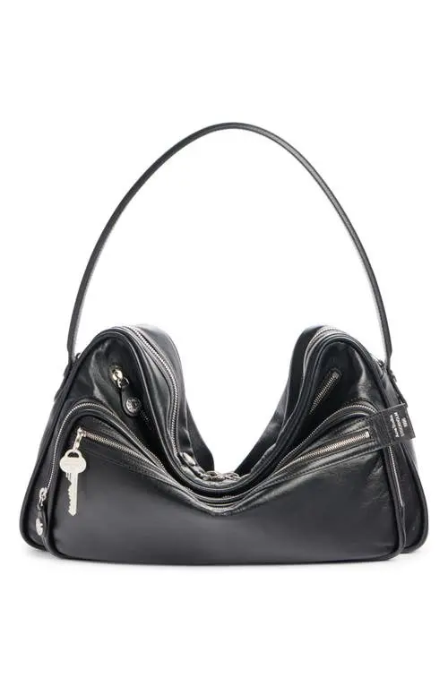 Acne Studios Medium Leather Shoulder Bag - Black