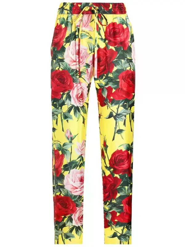 Dolce & Gabbana Floral-print Trousers - Yellow