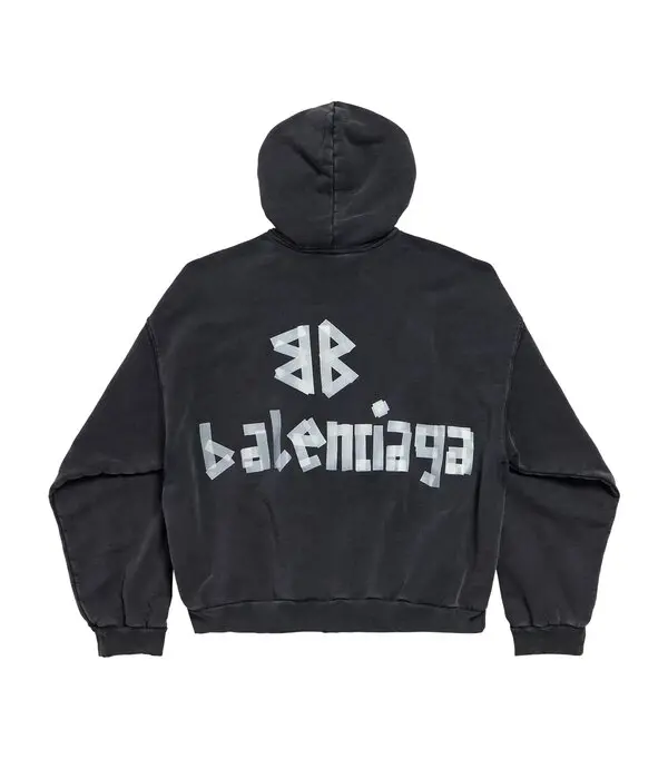Balenciaga Distressed Tape Logo Hoodie