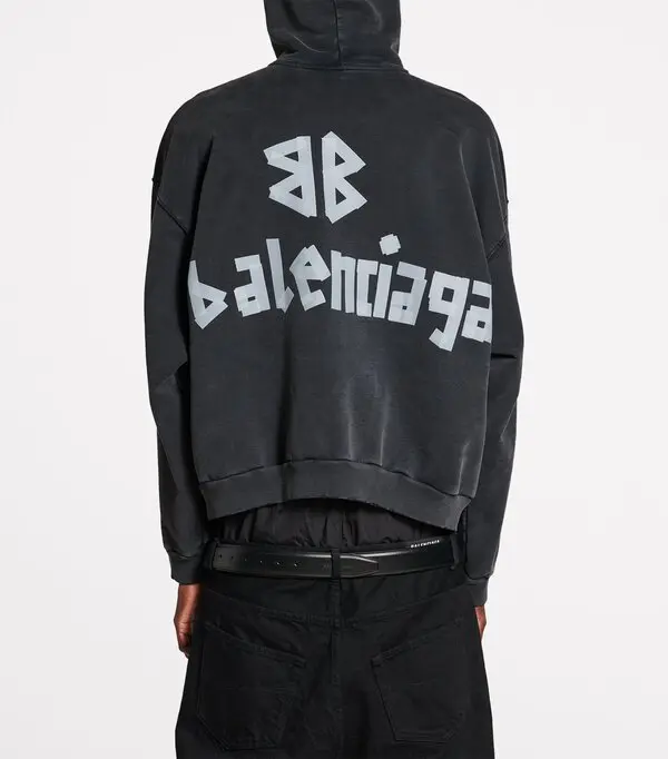 Balenciaga Distressed Tape Logo Hoodie