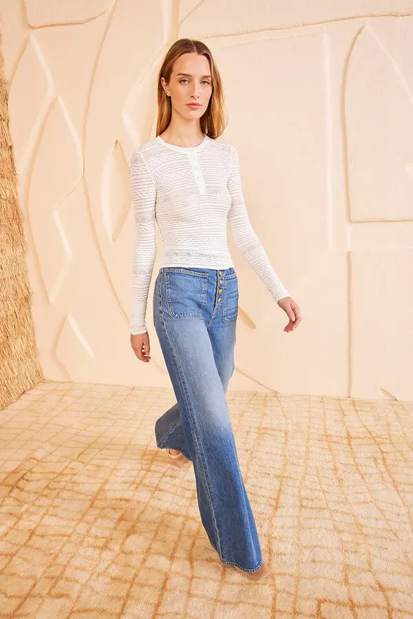 Ulla Johnson Felix Top Long Sleeve Mesh Knit