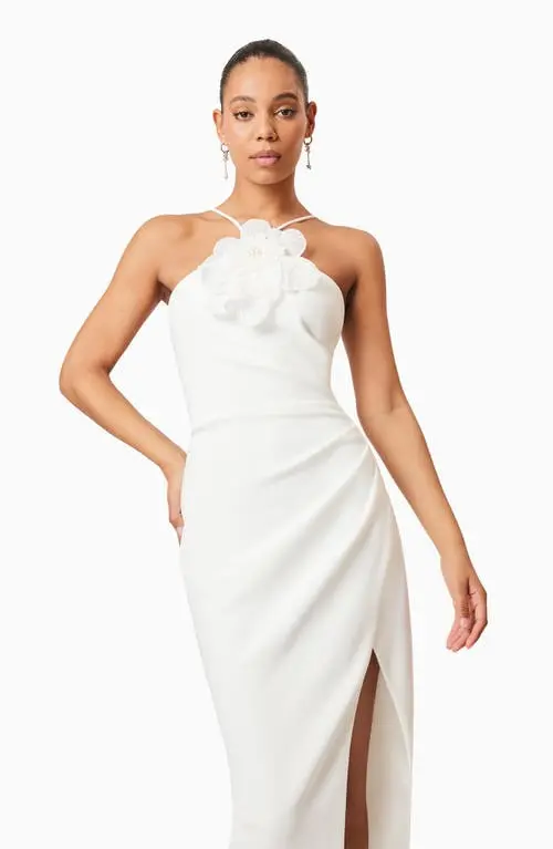 ELLIATT Janelle Floral Appliqué Halter Neck Midi Dress