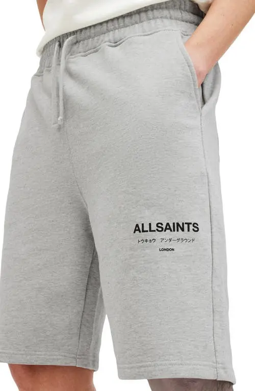 ALLSAINTS Underground Relaxed Fit Organic Cotton Sweat Shorts - Grey Marl
