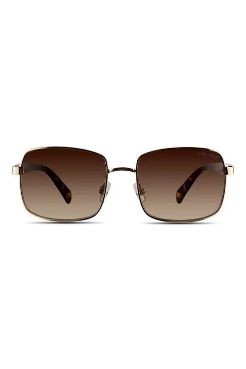 VELVET EYEWEAR Rectangle Sunglasses - Gold 2