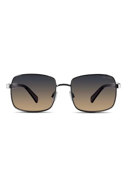 VELVET EYEWEAR Rectangle Sunglasses - Silver 2