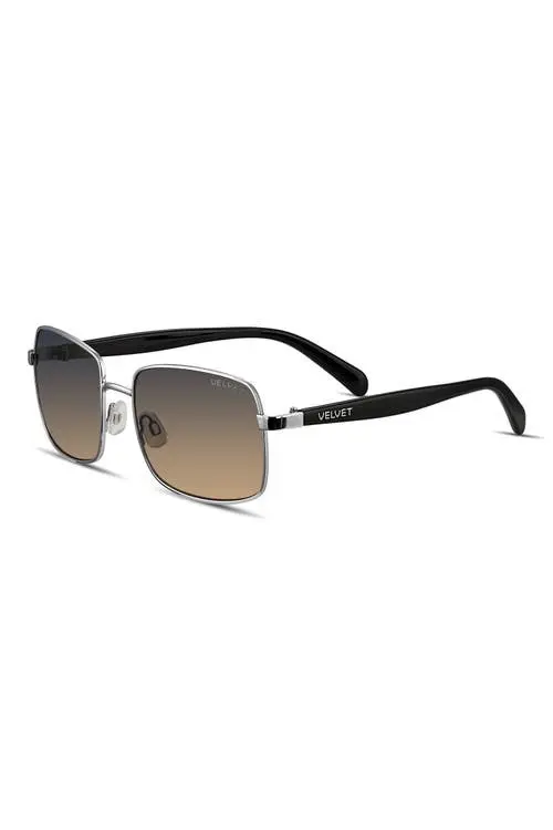 VELVET EYEWEAR Rectangle Sunglasses - Silver 2