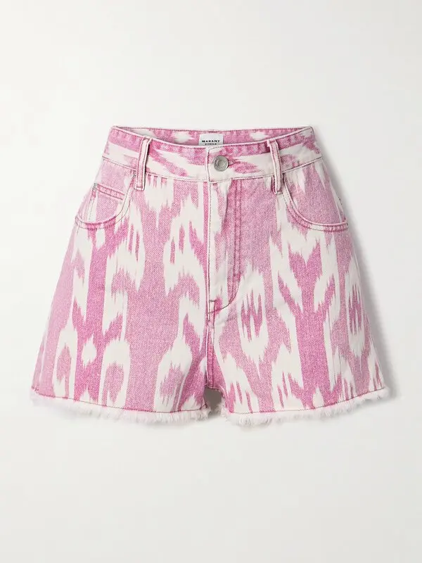 MARANT ETOILE Lesia Printed Denim Shorts