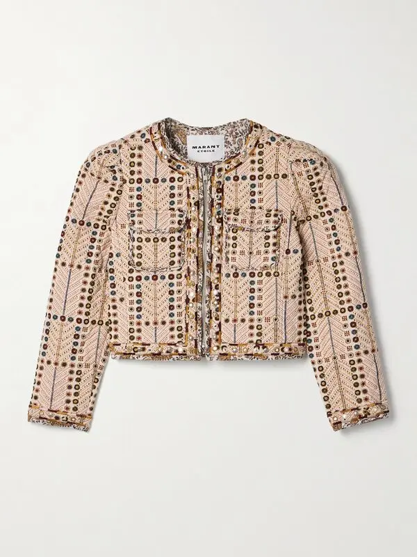 MARANT ETOILE Christy Quilted Cotton-voile Jacket - Neutrals