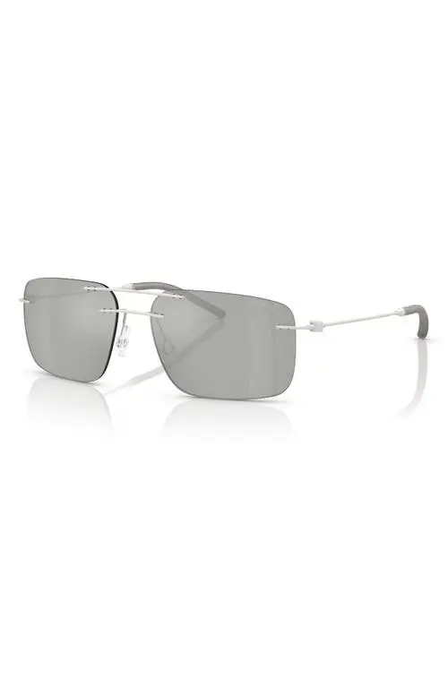 Moncler 56mm Rimless Rectangular Sunglasses