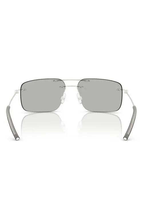 Moncler 56mm Rimless Rectangular Sunglasses