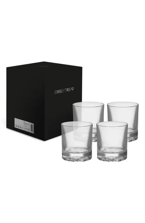 ORREFORS Carat Set Of 4 Crystal Double Old Fashioned Glasses - Clear
