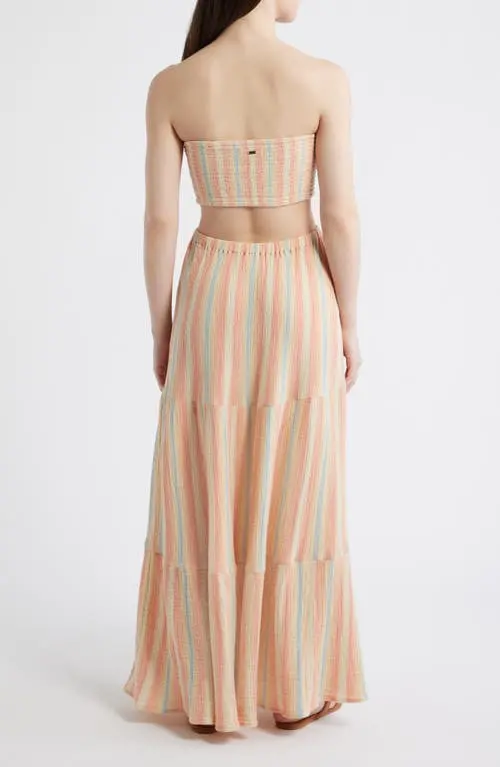 Rip Curl Premium Surf Stripe Tiered Cotton Maxi Dress - Multi Color