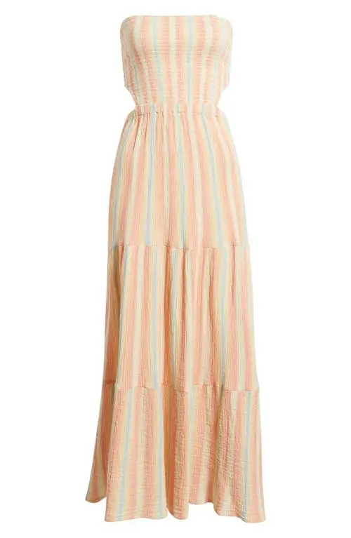 Rip Curl Premium Surf Stripe Tiered Cotton Maxi Dress - Multi Color