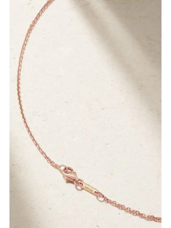 ANITA KO 18-karat Rose Diamond Heart Pendant Necklace