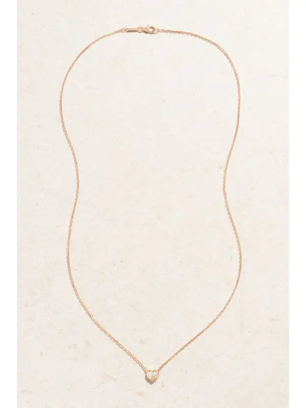 ANITA KO 18-karat Rose Diamond Heart Pendant Necklace