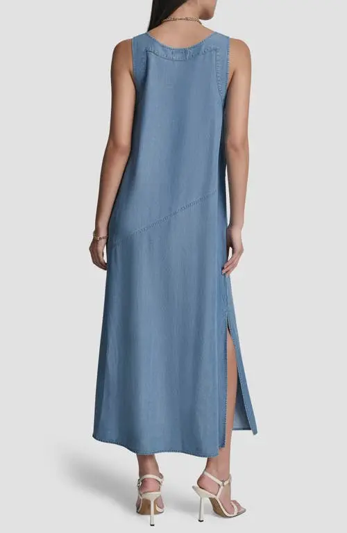 Dkny Sleeveless Chambray Midi Dress - Stream